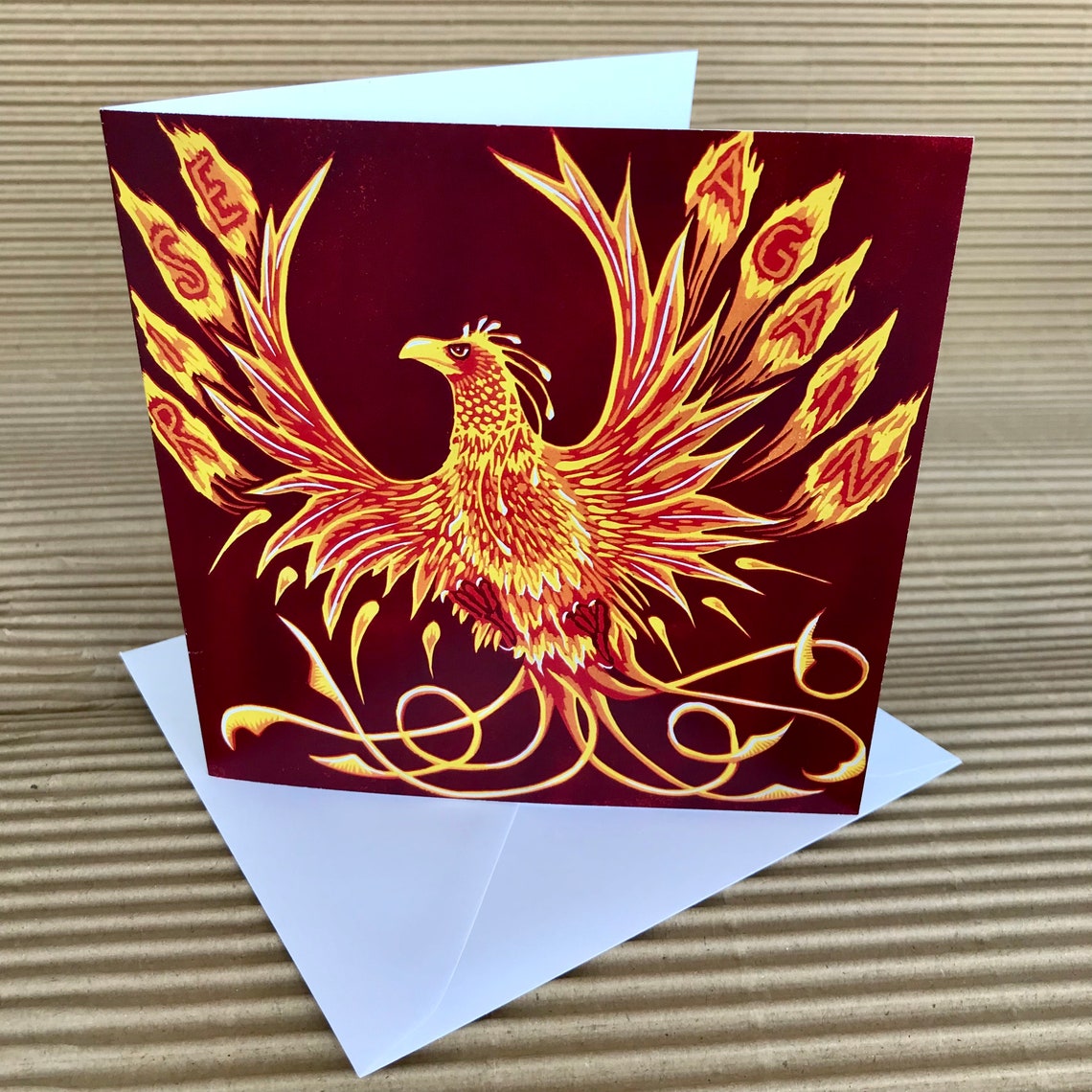 Phoenix Card, Rise Again Greetings Card, Inspirational Card, Any ...