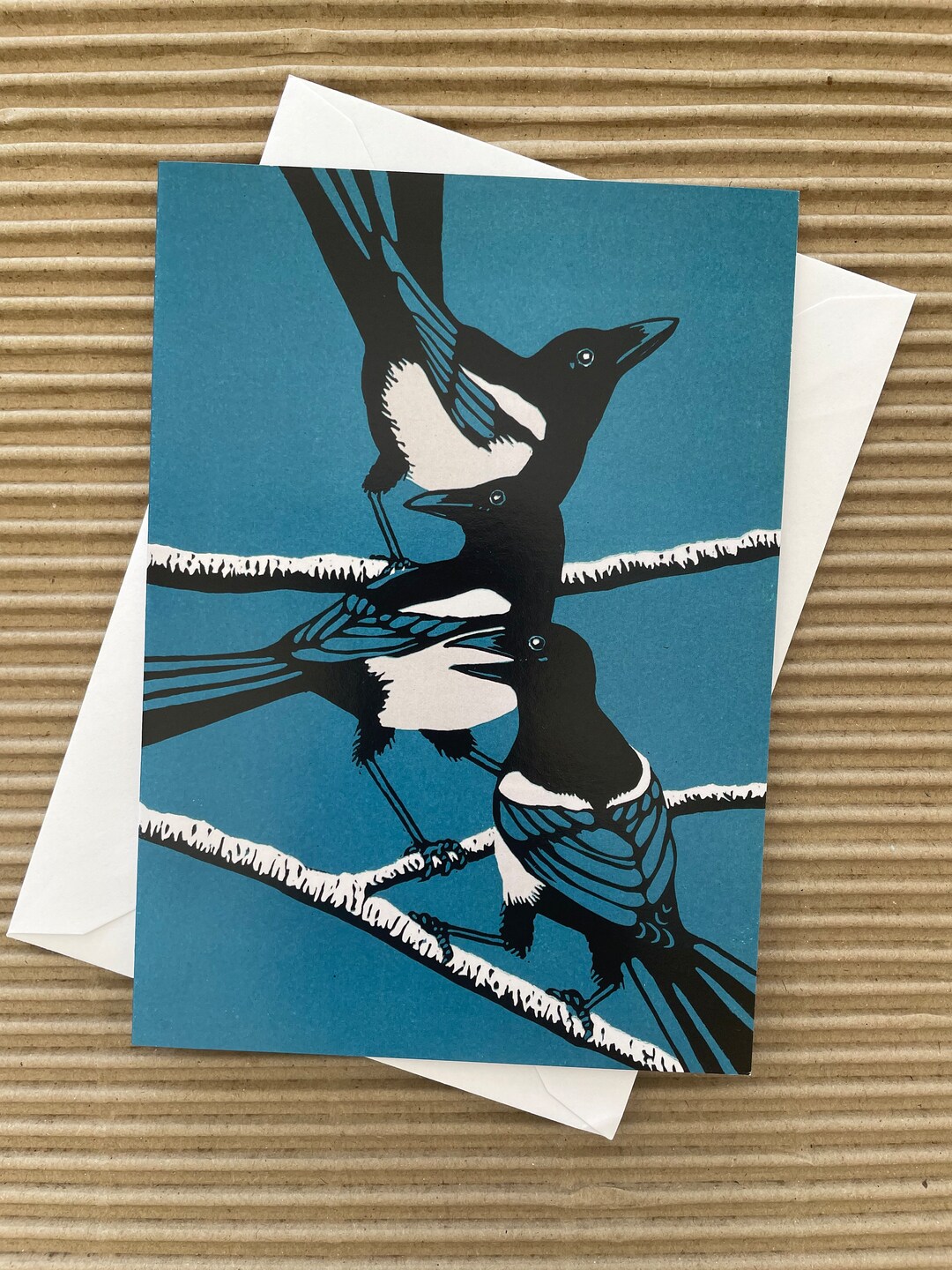 Magpie Notecard, Greetings Card, Garden Birds, Blank Card, Note Card ...