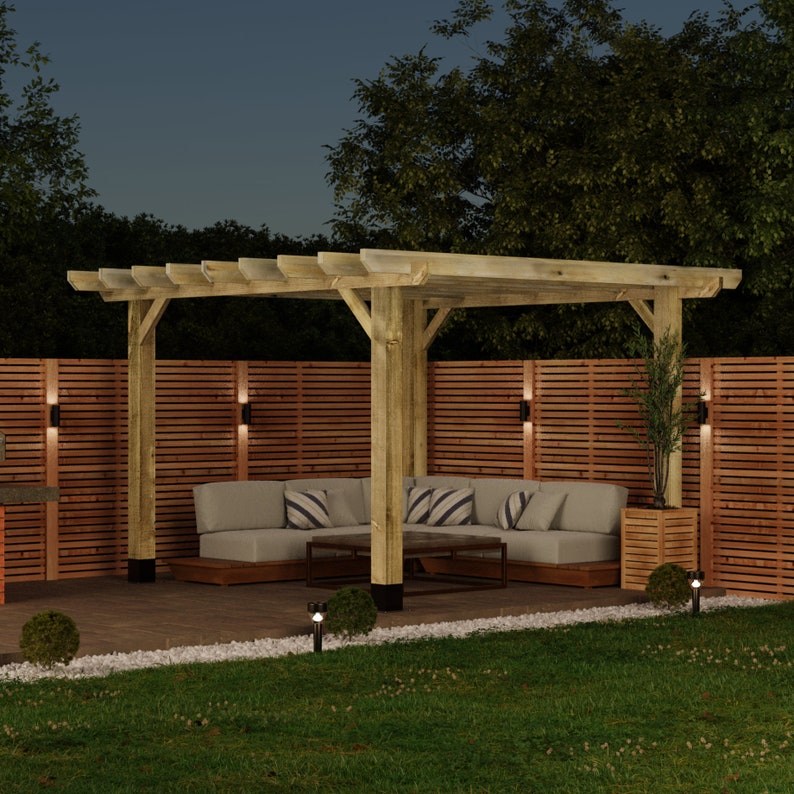 Wooden Pergola - Flat & Open Roof - Etsy