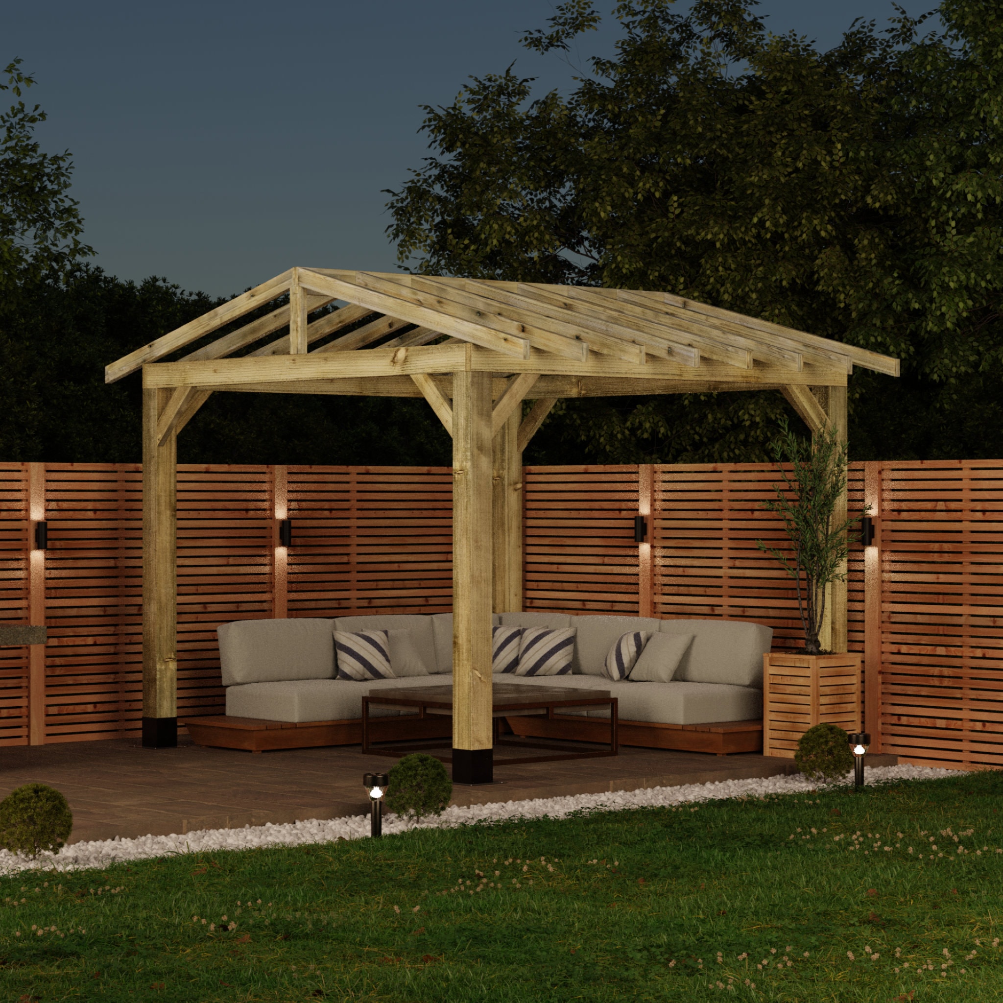 Wooden Pergola - Open Roof - Apex Structure - No Overhang - Etsy UK