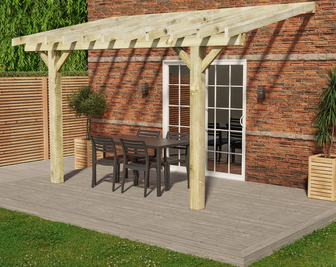 Chunky Wooden Box Pergola With Black Roof | Wychwood Black - Etsy UK