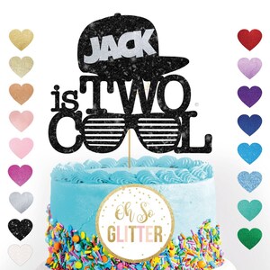 Cap Snap Back Two Cool Cake Topper Customglitter Cake Topper | Etsy