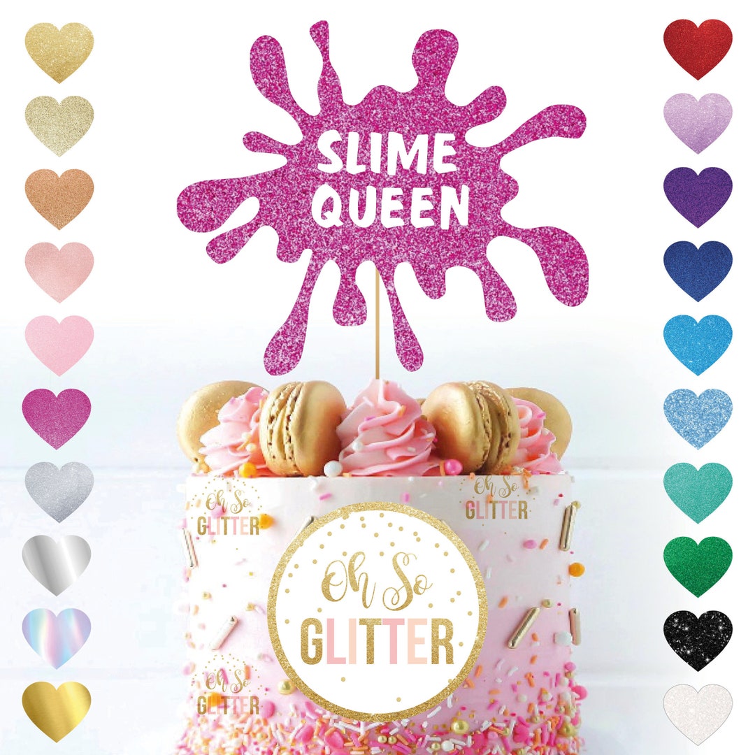 Slime Cake Topper, Glitter Slime Topper, Glitter Topper, Slime Cake ...