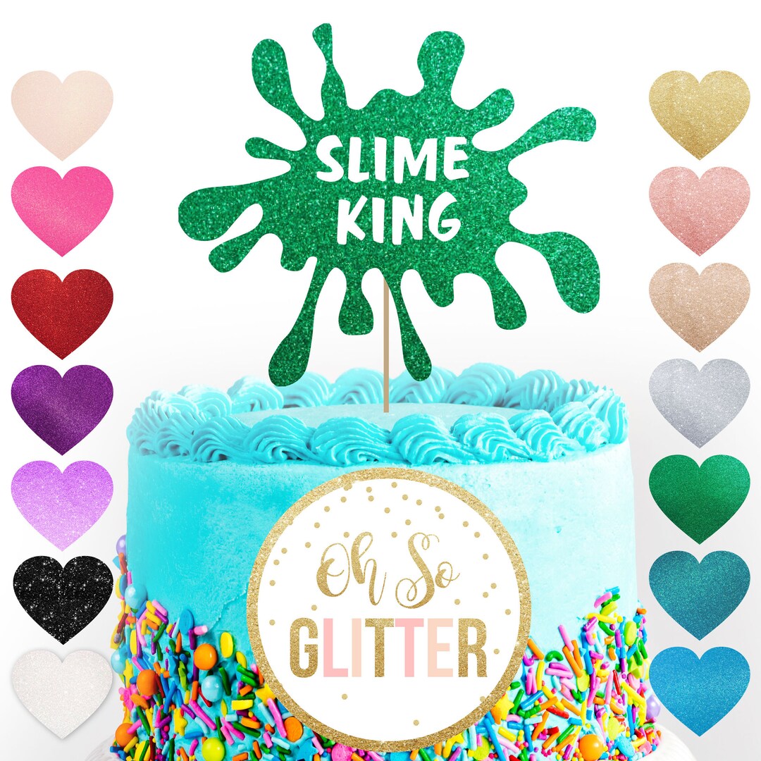 Slime Cake Topper, Glitter Slime Topper, Glitter Topper, Slime Cake ...