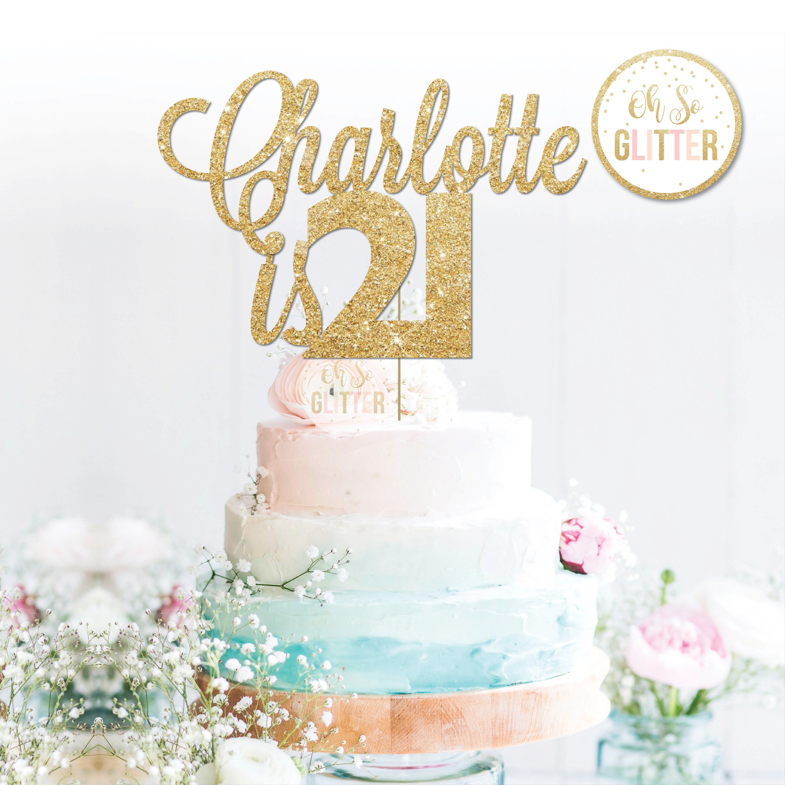 21st Cake Topper 21 Cake Topper Name Cake Topper Custom Cake - Etsy UK