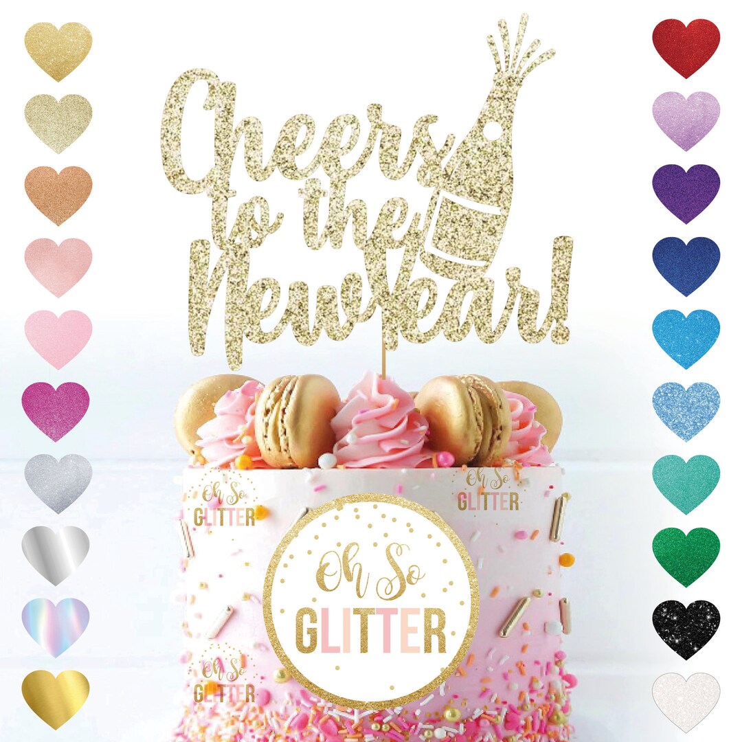 Cheers to the New Year Cake Topper, Custom Cake Topper, Large Cake ...