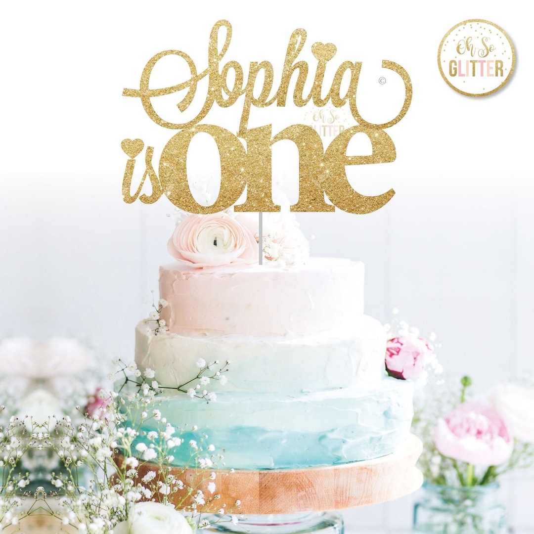 Customised Cake Topper, Birthday, Gold Cake Topper, Glitter Cake Topper ...