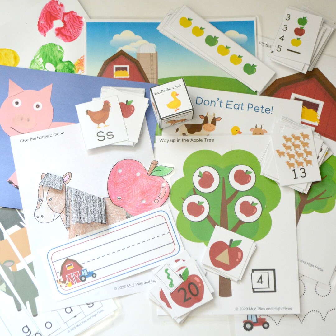 Home Preschool Farm Unit, Digital Learning File, Homeschool Farm Animal ...