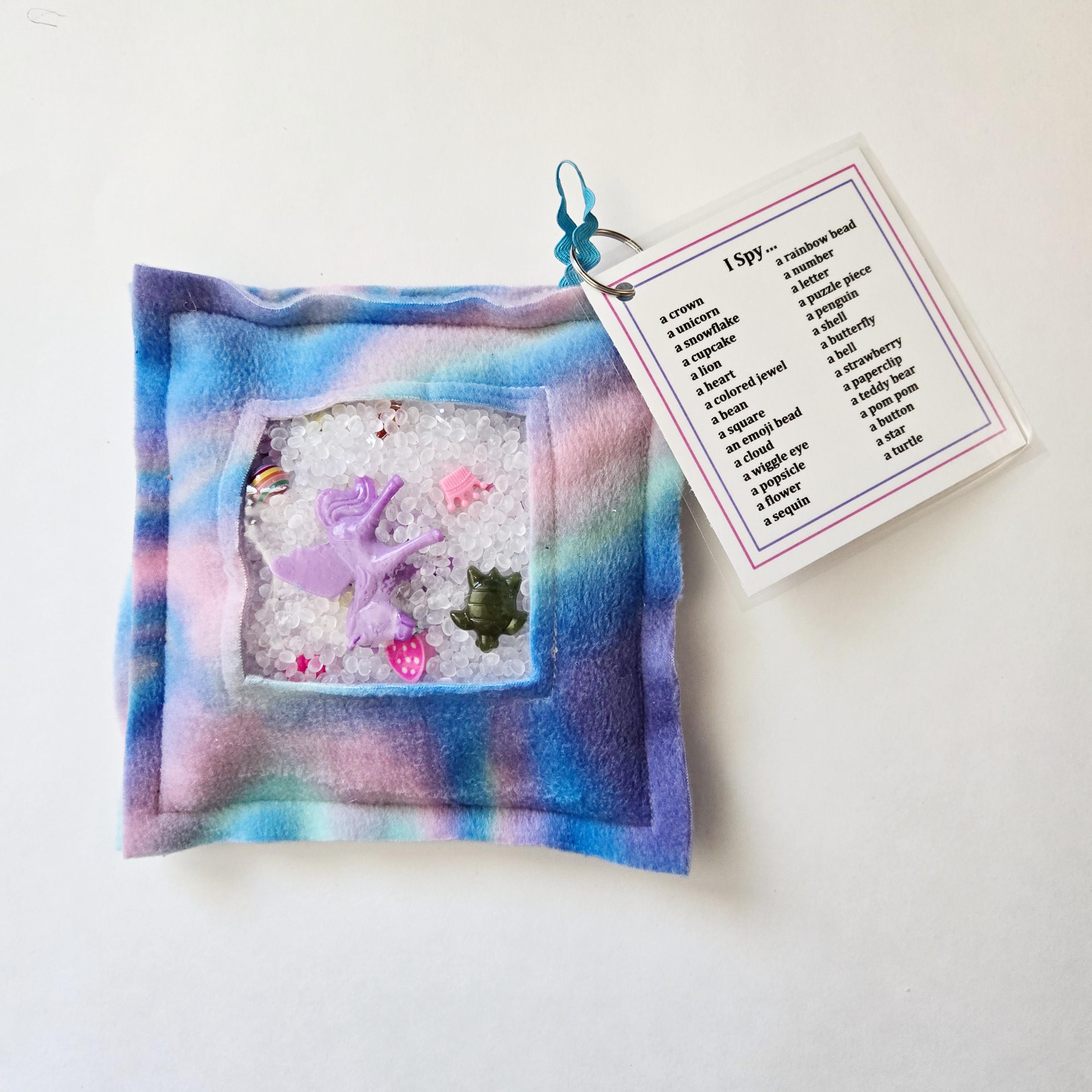 Girly I Spy Bag, Ombre Rainbow Fleece, Quiet Activity, Seek and Find ...