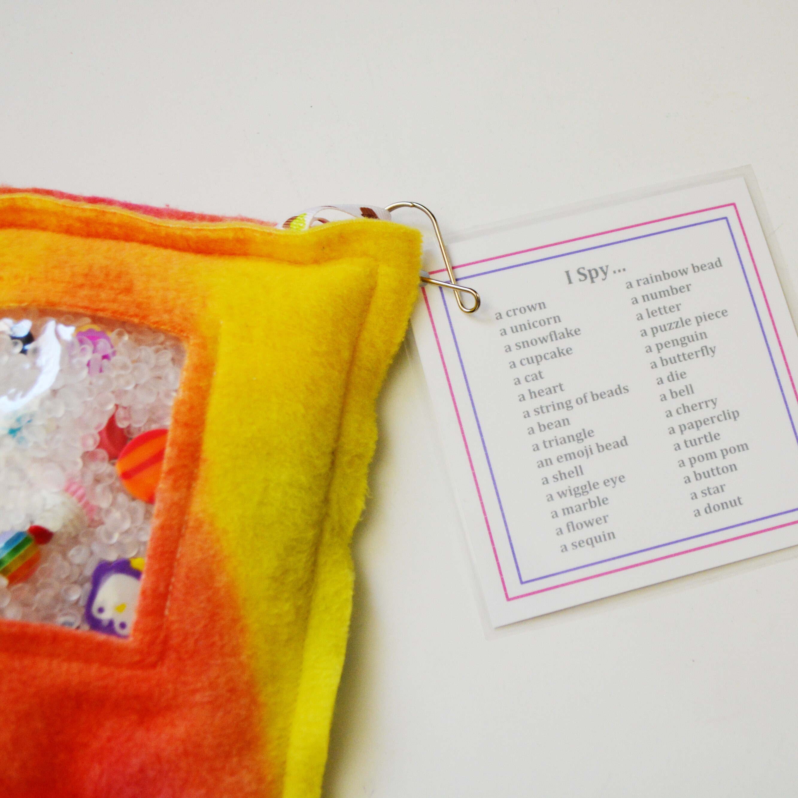 Girly I Spy Bag Ombre Rainbow Fleece Quiet Activity Seek - Etsy
