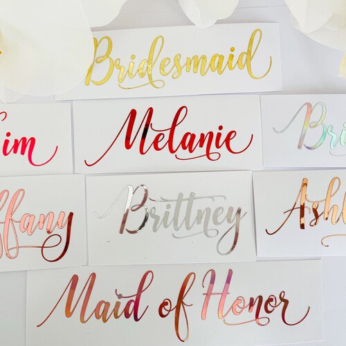 Custom Name Stickers Wedding Party Decal Wedding Sticker - Etsy Ireland
