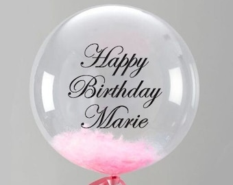 Personalised Balloon Decal, Balloon Label, Custom Vinyl Decal, Birthday ...