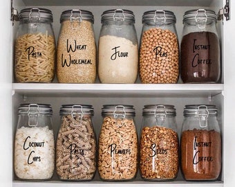 Canister Decals, Jar Labels, Kitchen Organization Decals, Personalized ...