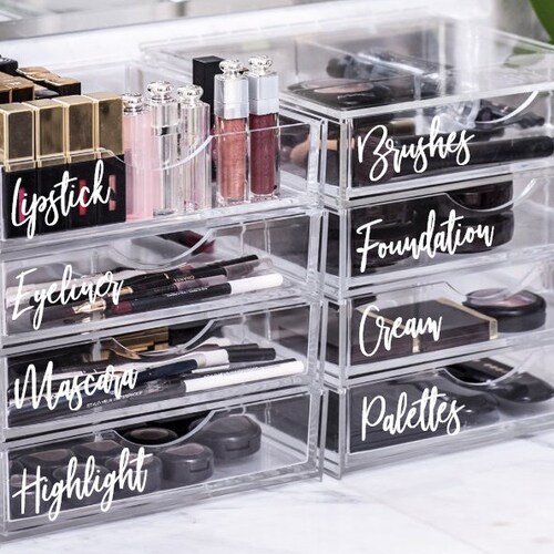 Makeup Organizer Stickers Custom Name Sticker Makeup Decal - Etsy