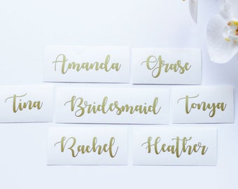 Custom Name Decal, Wedding Party Decal, Wedding Sticker, Wine Glass ...