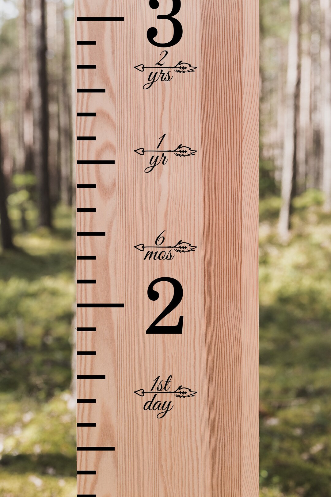Growth Chart Add-on, Vinyl Decal Height Marker, Arrow With Years, 1st ...