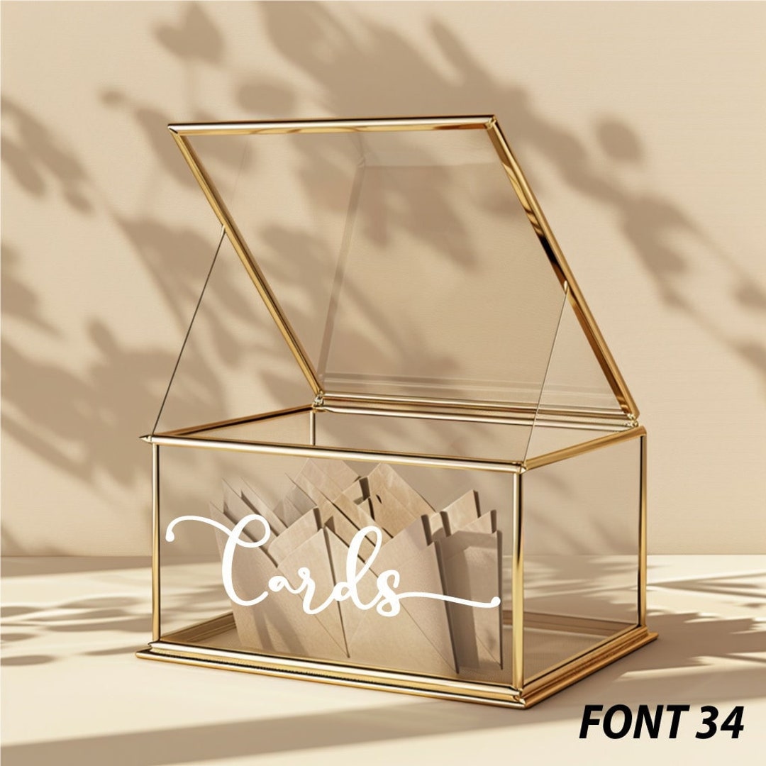 Wedding Card Box Decal, Custom Card Box Vinyl Decal for Wedding, Cards ...