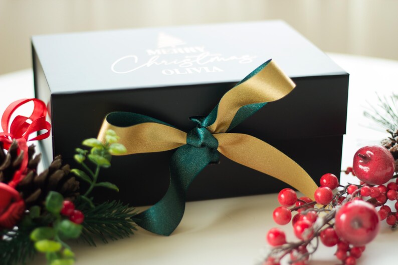 Custom Christmas Gift Box, Personalized Gift Box, Christmas Present Box ...