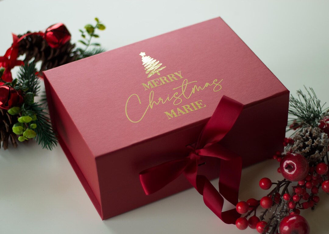 Custom Christmas Gift Box, Personalized Gift Box, Christmas Present Box ...