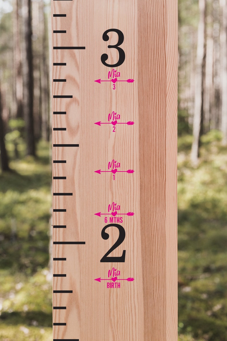 Growth Chart Add-on, Vinyl Decal Height Marker, Arrow With Name and ...