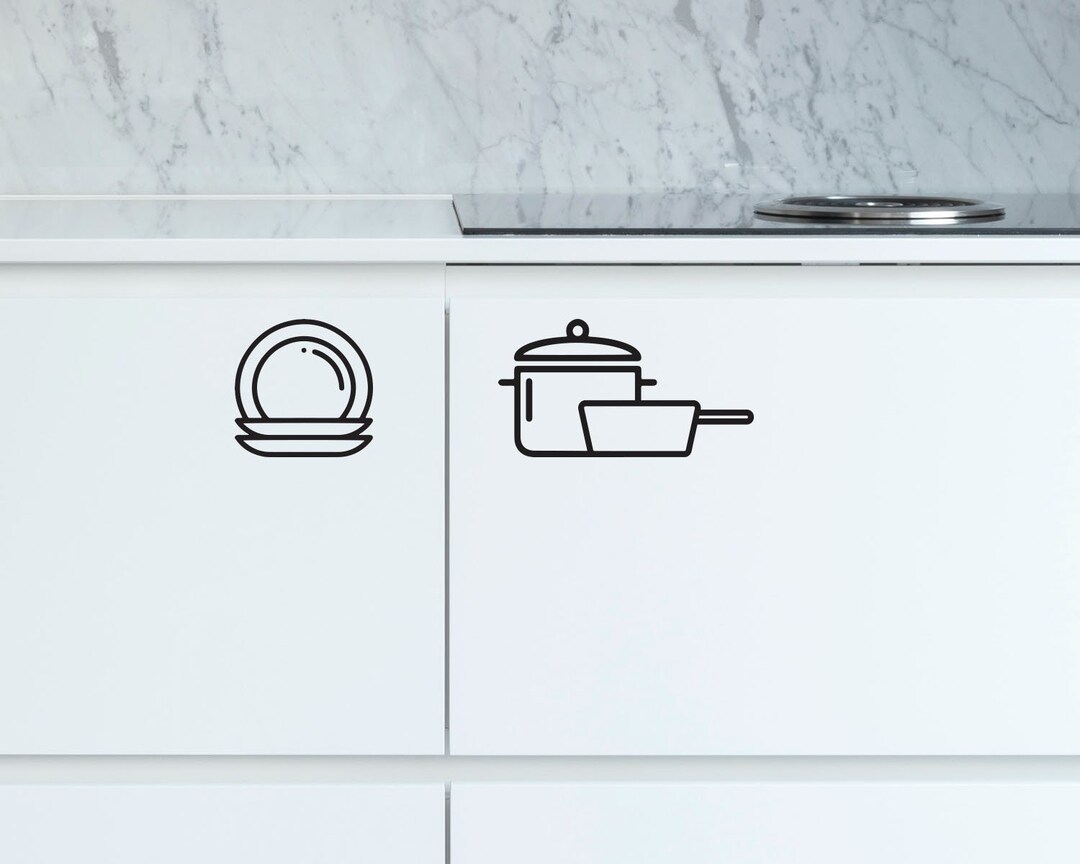 Kitchen Utensil Icon Decals, Kitchen Icons Stickers, Kitchen Organizing ...