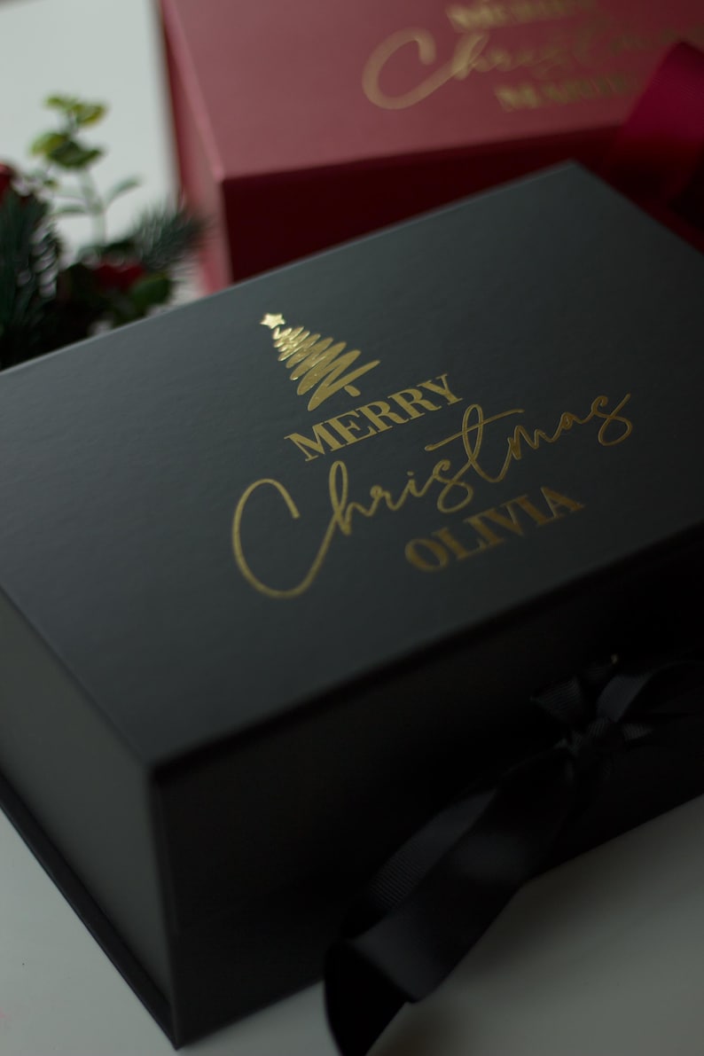 Custom Christmas Gift Box, Personalized Gift Box, Christmas Present Box ...