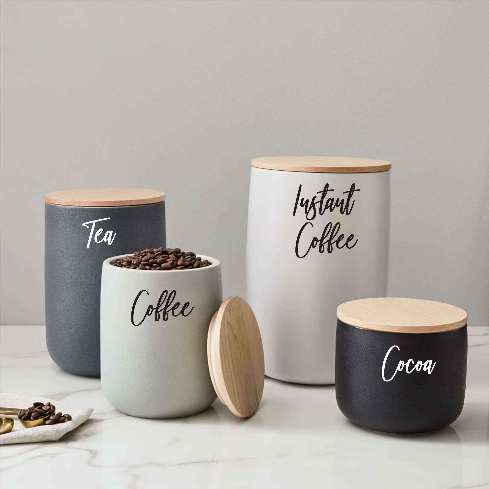 Canister Decals Canister labels Jar labels Custom Name | Etsy