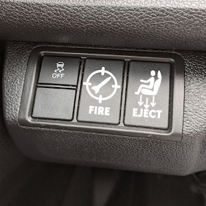 Blank Car Button Decal, Eject Passenger Button Decal, Blank Buttons ...