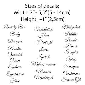 Makeup Organizer Stickers, Custom Name Sticker, Makeup Decal, Makeup ...