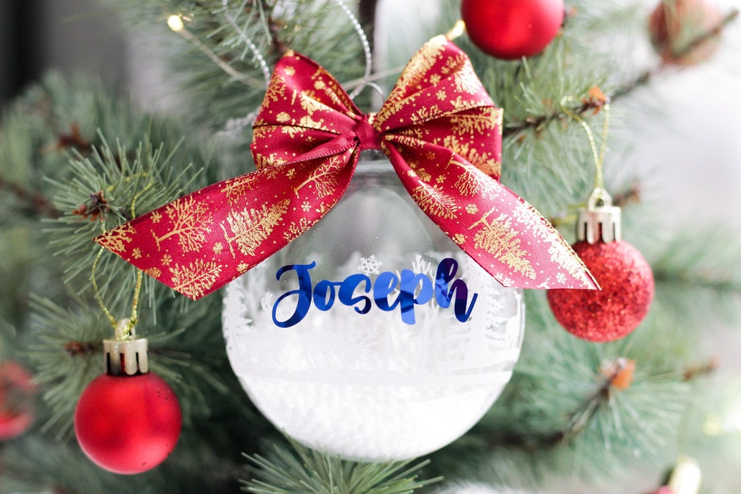 Christmas Bauble Decals, Custom Name Stickers, Christmas Bauble ...