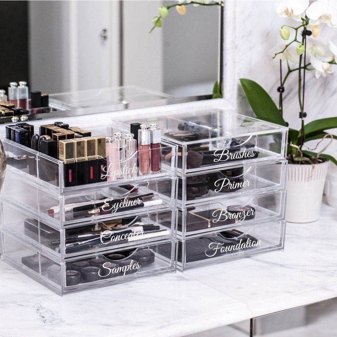 Makeup Organizer Stickers, Custom Name Sticker, Makeup Decal, Makeup ...