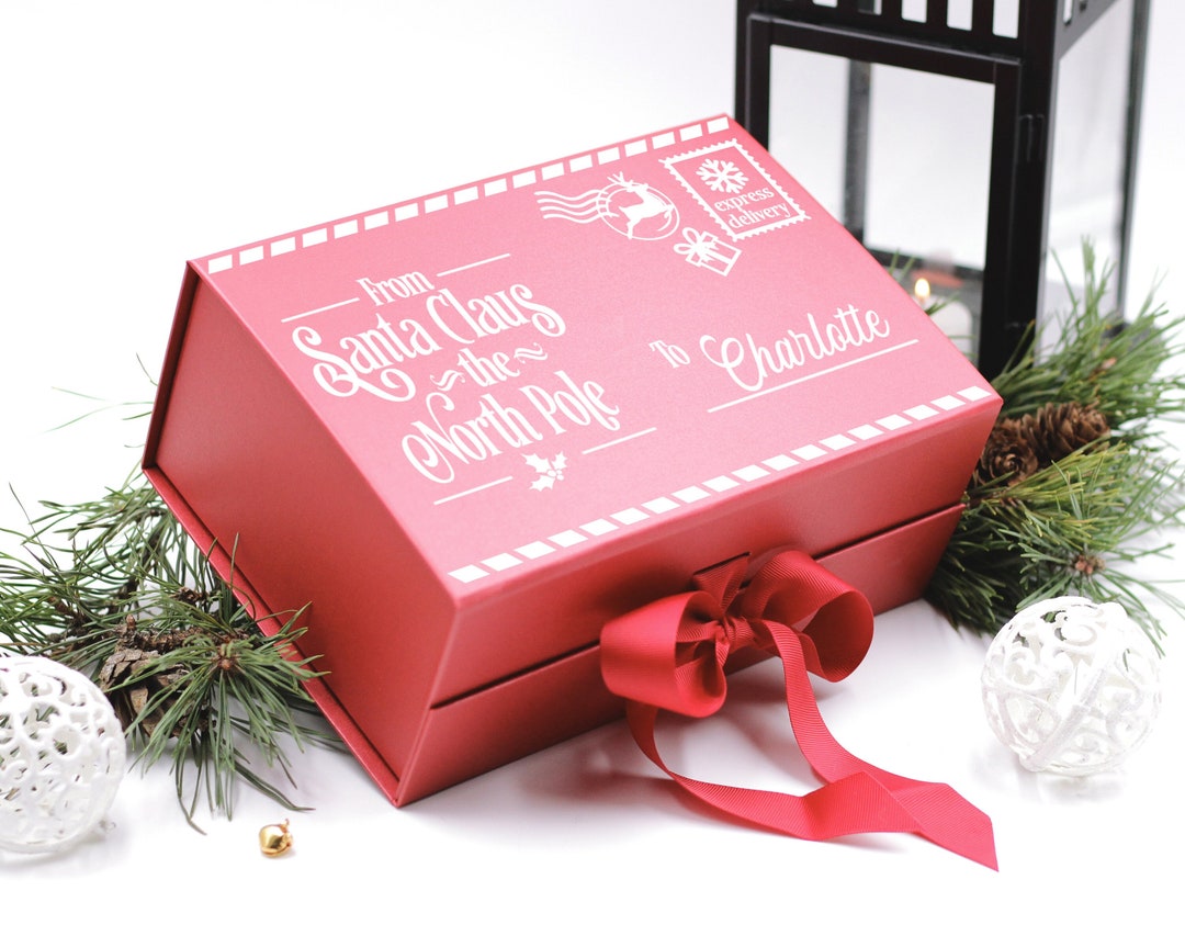 Custom Christmas Gift Box, Personalized Gift Box, Christmas Present Box ...