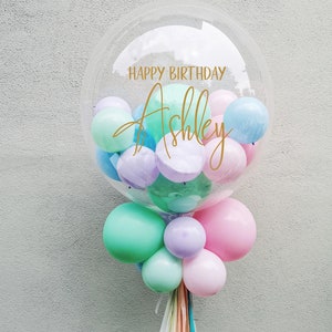 Personalised Balloon Decal, Balloon Label, Custom Vinyl Decal, Birthday ...