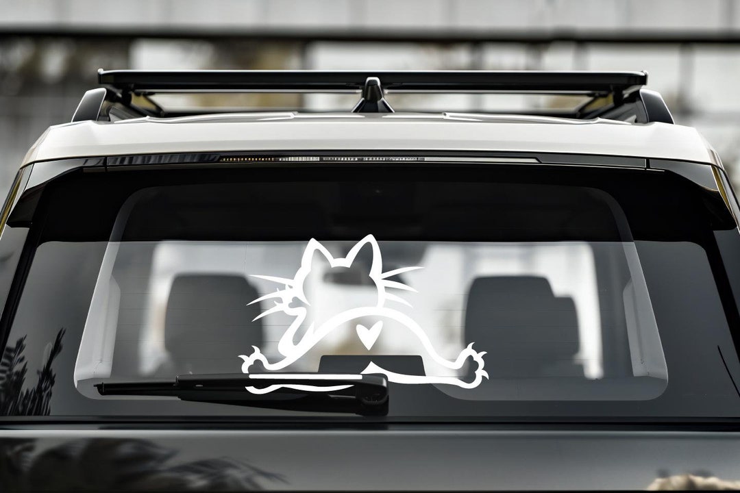 Cat Windshield Wiper Decal, Kitty Windshield Wiper Vinyl Sticker, Cat ...