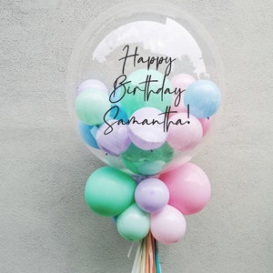 Personalised Balloon Decal, Balloon Label, Custom Vinyl Decal, Birthday ...
