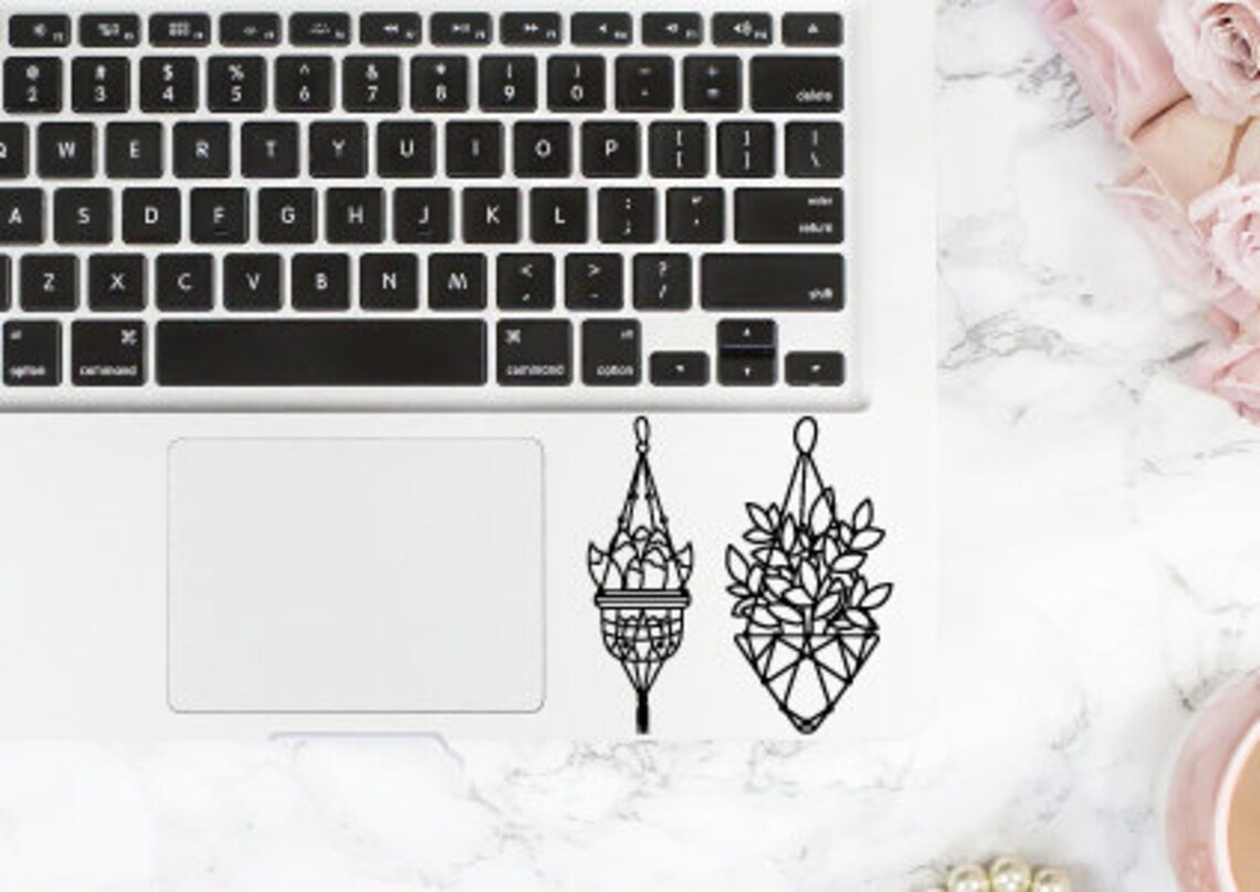 Hanging Plants and Succulents Decal, Plant Decal, Botanical Decal ...