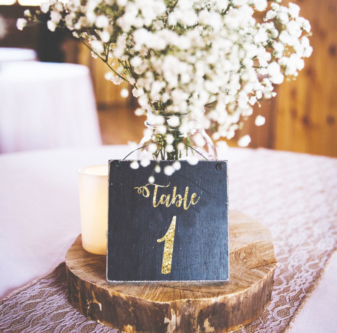 Wedding Table Number Decal, Glitter Rose Gold Table Number Sticker ...