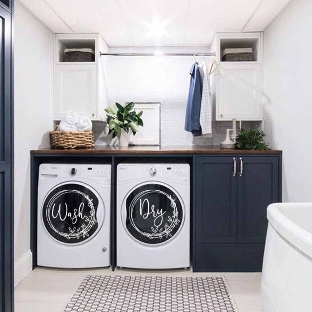 Wash and Dry Decals - Set of 2 Decals, Laundry Room Decals, Laundry ...