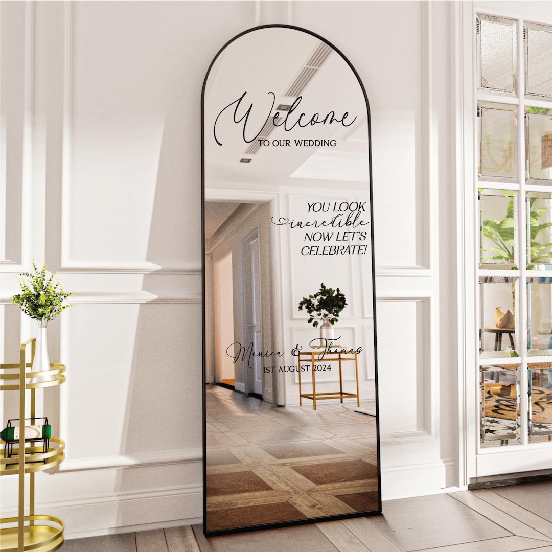 Welcome to Our Wedding Mirror Vinyl Decal, Custom Welcome Wedding ...