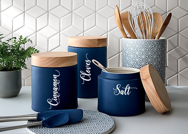 Canister Decals, Canister Labels, Jar Labels, Custom Name Sticker ...