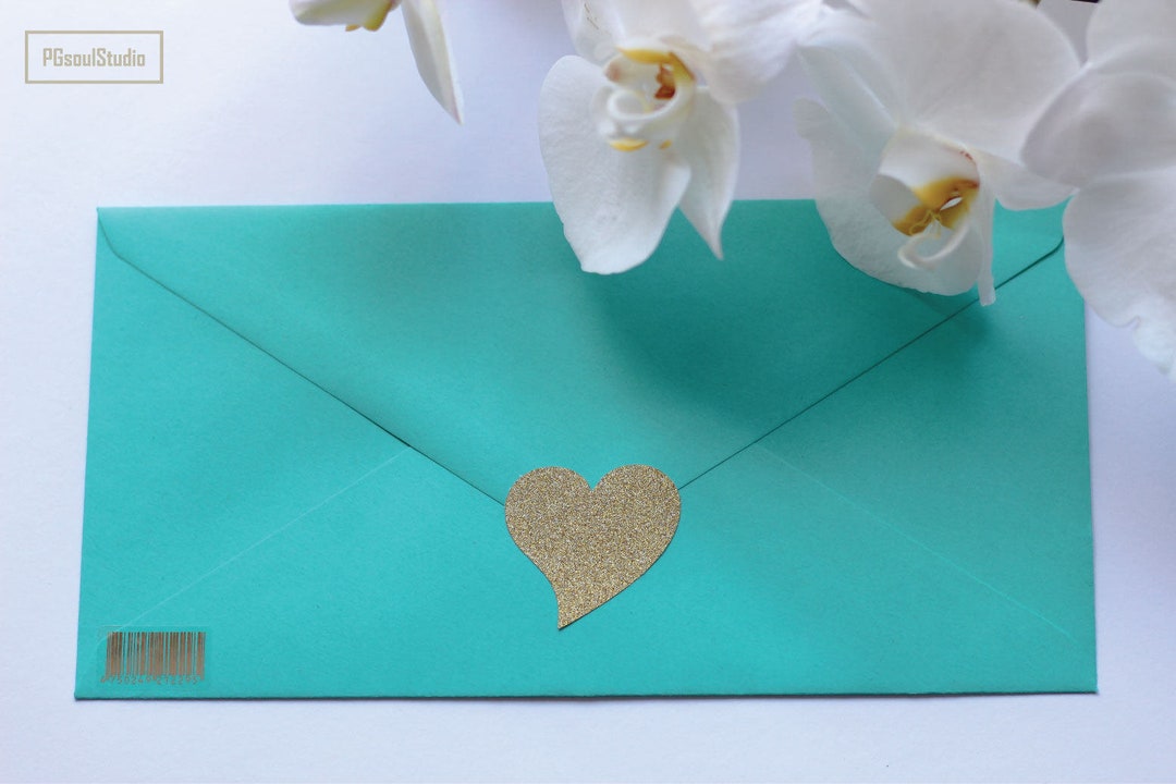 Set of 10 Heart Stickers, Heart Envelope Seals, Wedding Seals ...