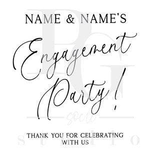Engagement Party Mirror Decal, Custom Party Sticker, Personalised ...