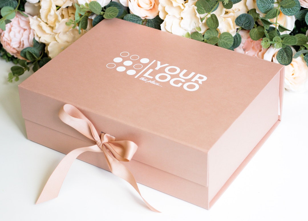 Large Rose Gold A4 Custom LOGO Gift Box Luxury Personalized - Etsy