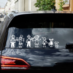 Stick Family Car Decal, Custom My Family Car Decal, Personalized Family ...