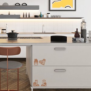 Kitchen Utensil Icon Decals, Kitchen Icons Stickers, Kitchen Organizing ...