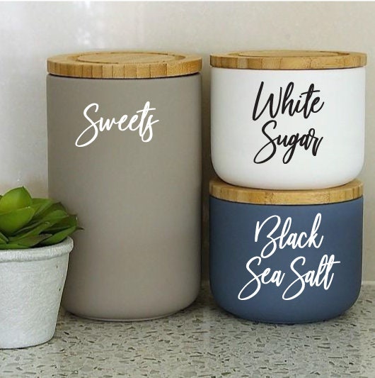 Canister Decals, Canister Labels, Jar Labels, Custom Name Sticker ...