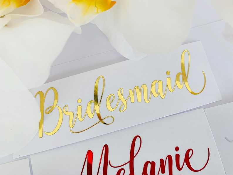 Custom Name Stickers Foil Rose Gold Wedding Party Sticker | Etsy