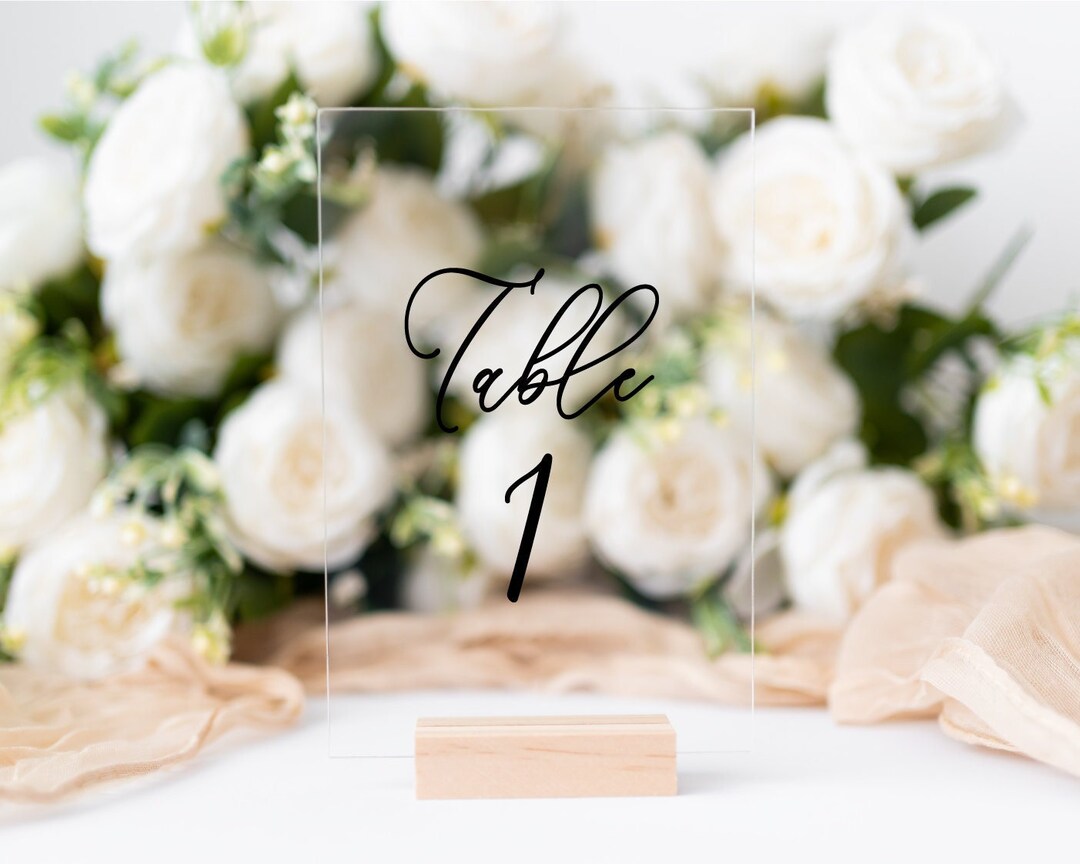Wedding Table Number Decal, Mr & Mrs Table Number Sticker, Place Card ...