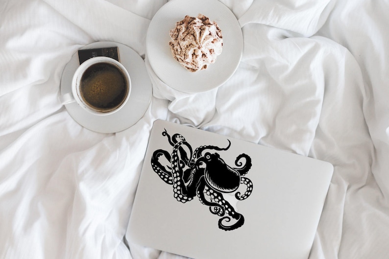 Octopus Decal Octopus Sticker for Macbook Laptop Car - Etsy