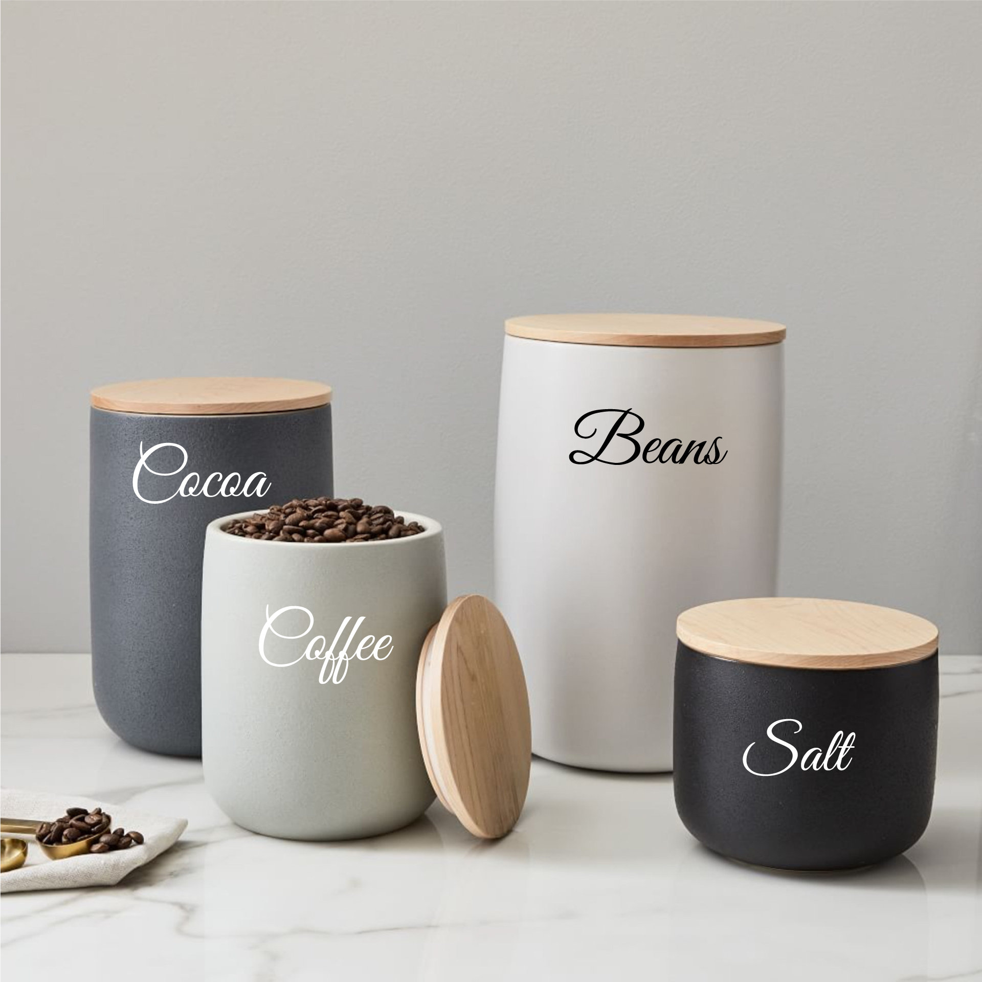 Canister Decals, Canister Labels, Jar Labels, Custom Name Sticker ...
